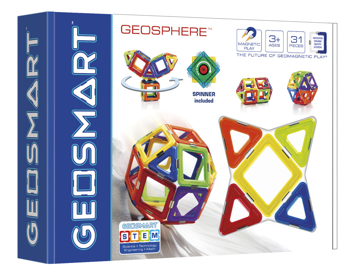 GeoSmart GeoSphere 31-Piece STEM GeoMagnetic Construction Set for Ages ...